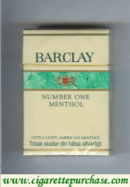 Barclay Menthol Number One cigarettes