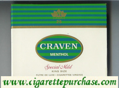Craven Menthol 100s Special Mild cigarettes